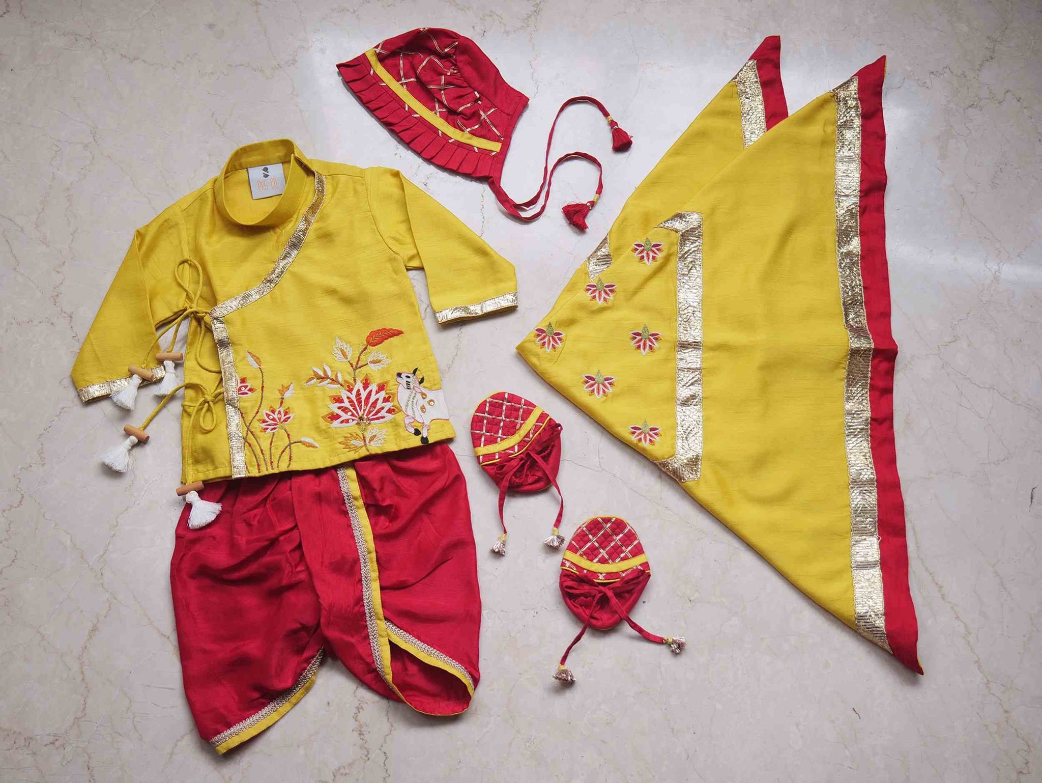 Embroidered Infant Jamna Set